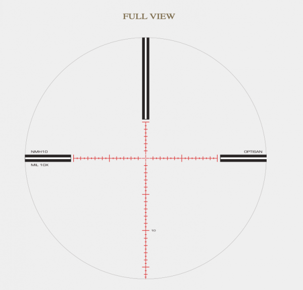 Optisan EVE 3-12x44 SFP IR Extended MIL HASH Reticle Rifle Scope - MM ...